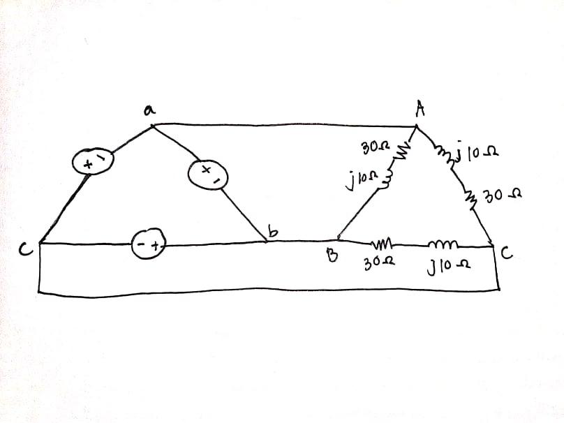 Solved For the delta-delta circuit shown, calculate the | Chegg.com