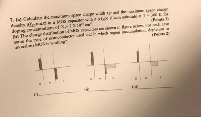 Solved 7. (a) Calculate the maximum space charge width xar | Chegg.com