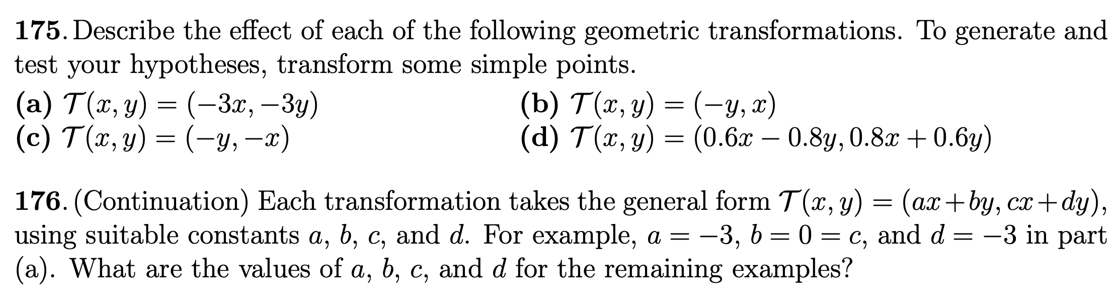 Solved 175. Describe the effect of each of the following | Chegg.com
