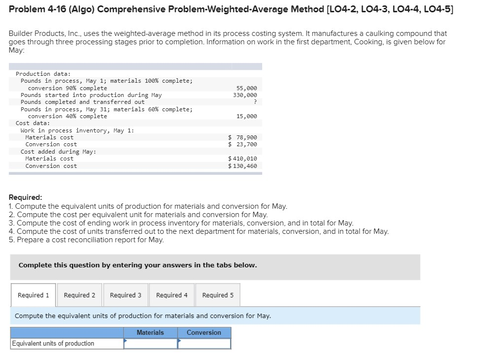 Solved Problem 4-16 (Algo) Comprehensive | Chegg.com