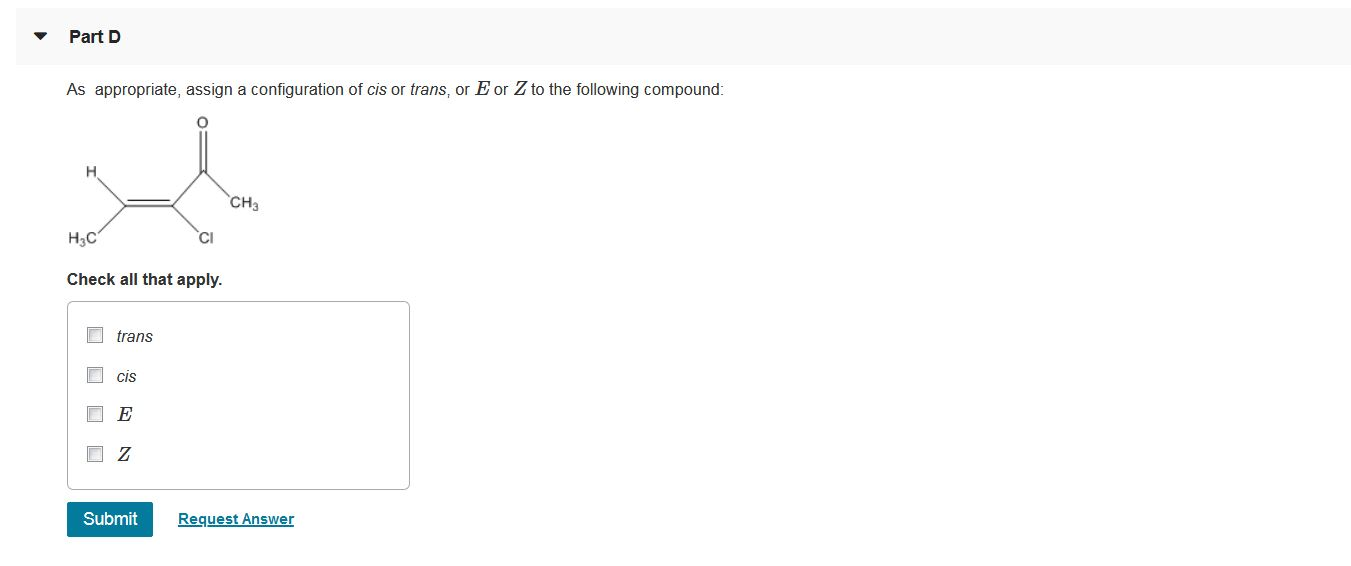 Solved Part A As appropriate, assign a configuration of cis | Chegg.com