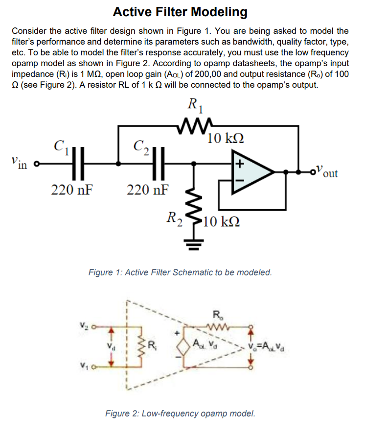Solved Active Filter ModelingConsider the active filter | Chegg.com
