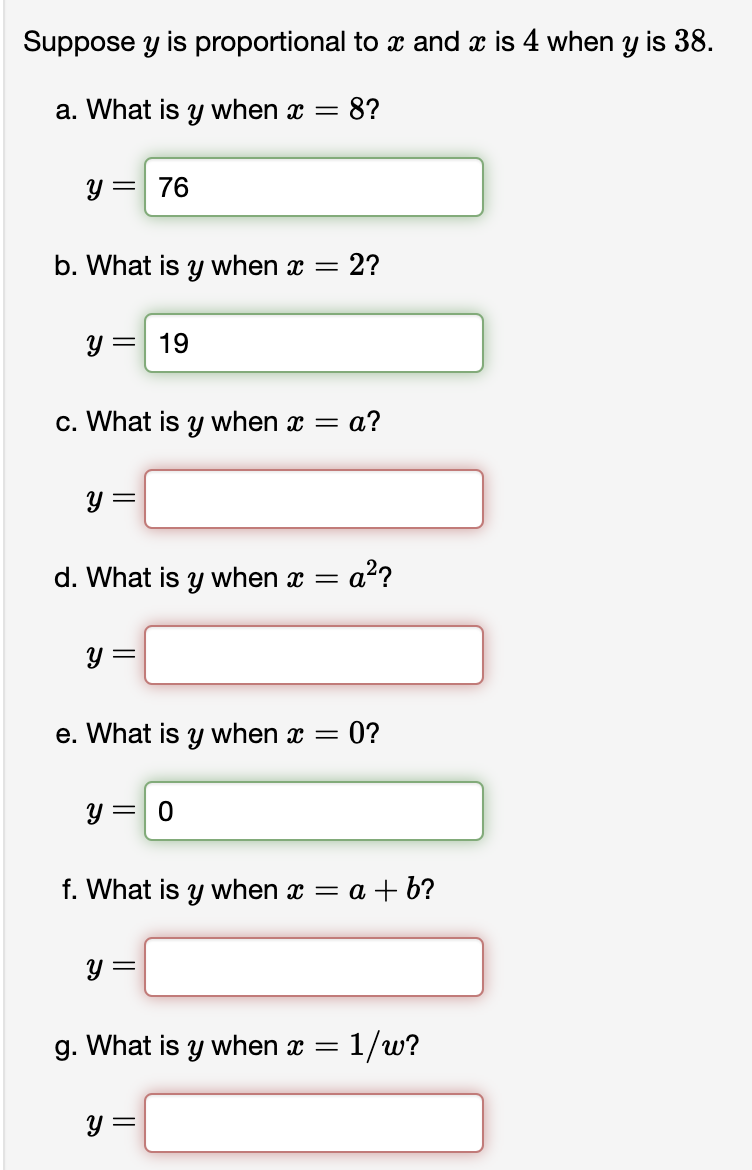 Solved Suppose y is proportional to x and x is 4 when y is | Chegg.com