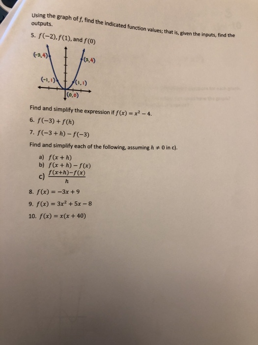 Solved h of f, find the indicated function values; that is, | Chegg.com
