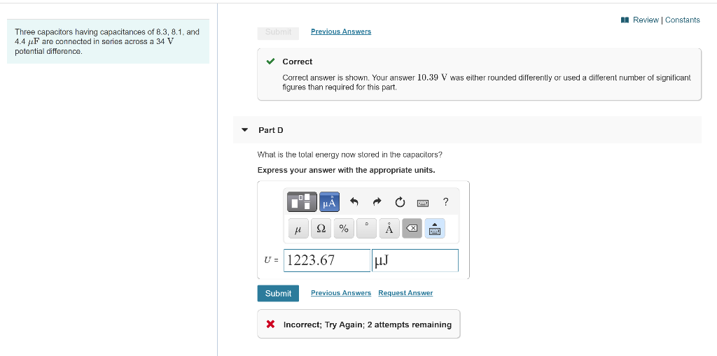 Solved Review Constants Submit Previous Answers Three | Chegg.com