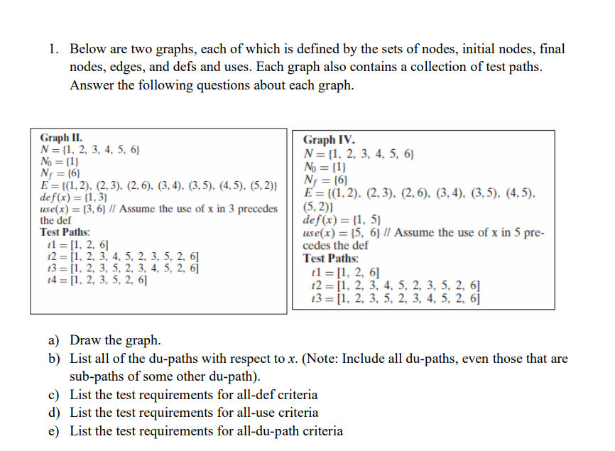 1. Below are two graphs, each of which is defined by | Chegg.com