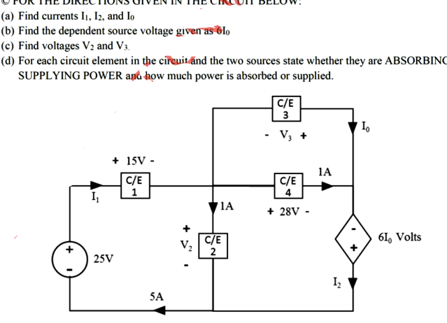Solved (a) ﻿Find currents I1,I2, ﻿and I0(b) ﻿Find the | Chegg.com
