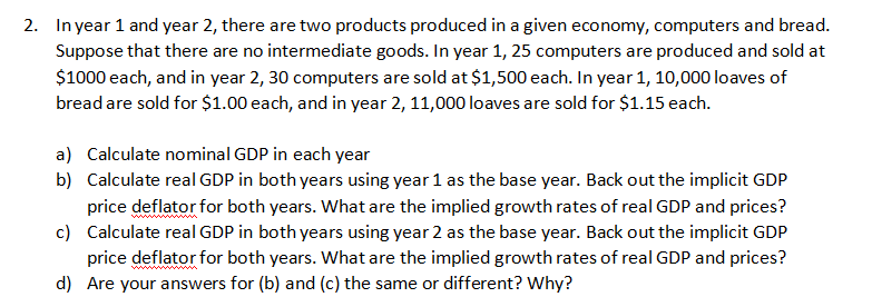 Solved In year 1 and year 2 , there are two products | Chegg.com