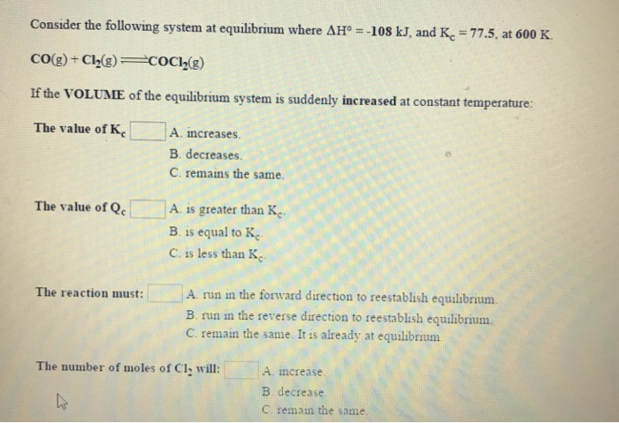 Solved Consider the following system a equilibrium where | Chegg.com
