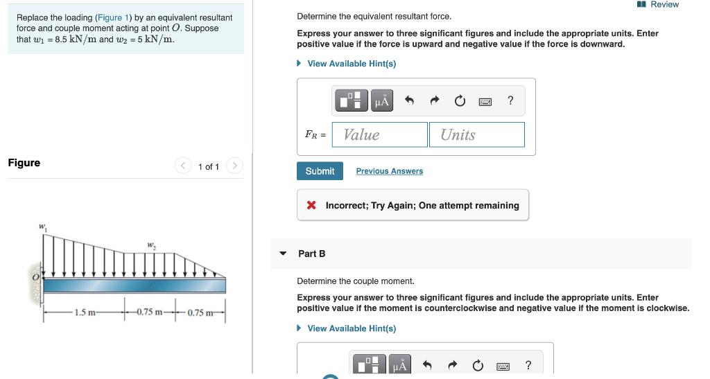 Solved Replace the loading (Figure 1) by an equivalent | Chegg.com
