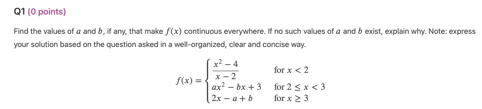 Solved Find The Values Of A And B If Any That Make F X