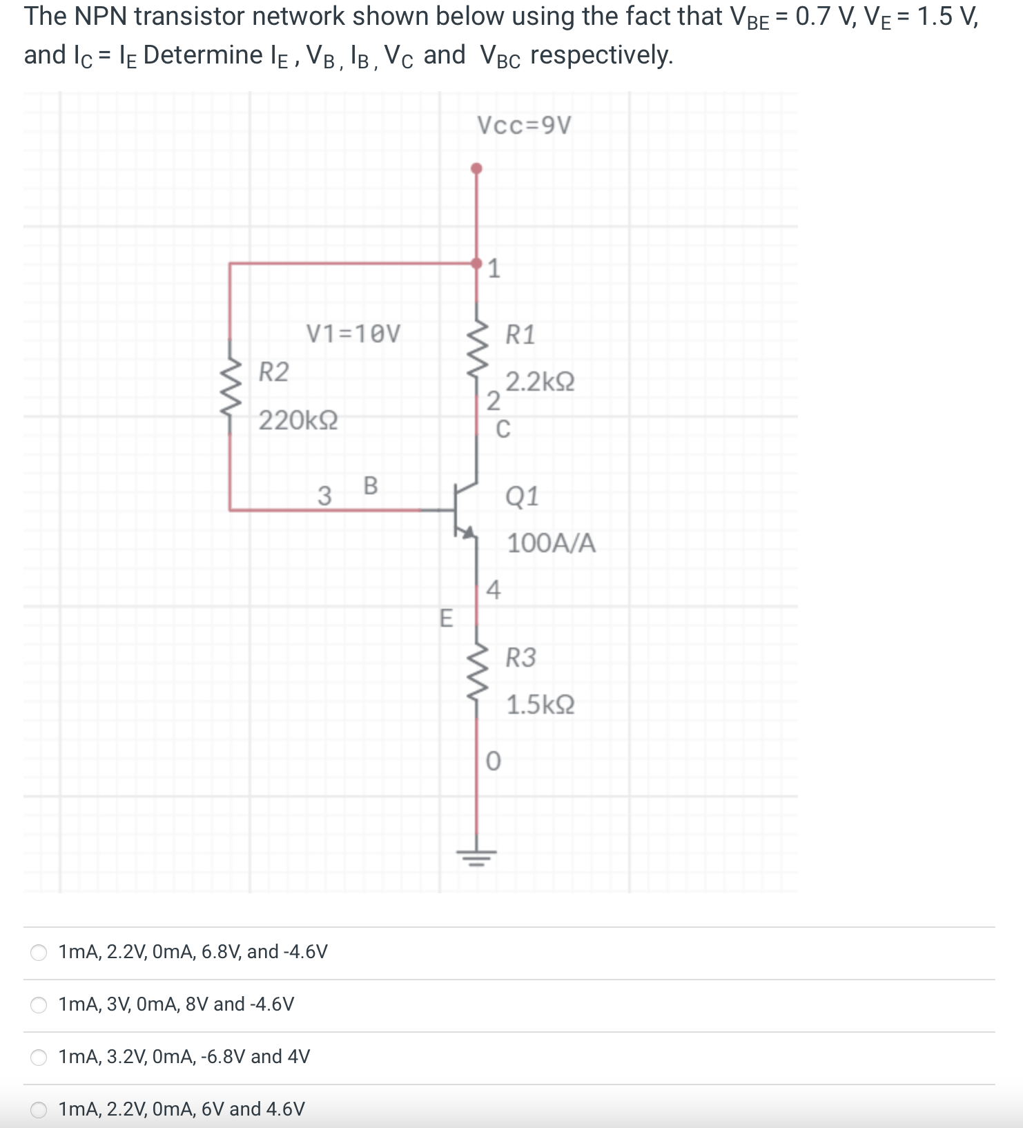 Solved The NPN transistor network shown below using the fact | Chegg.com