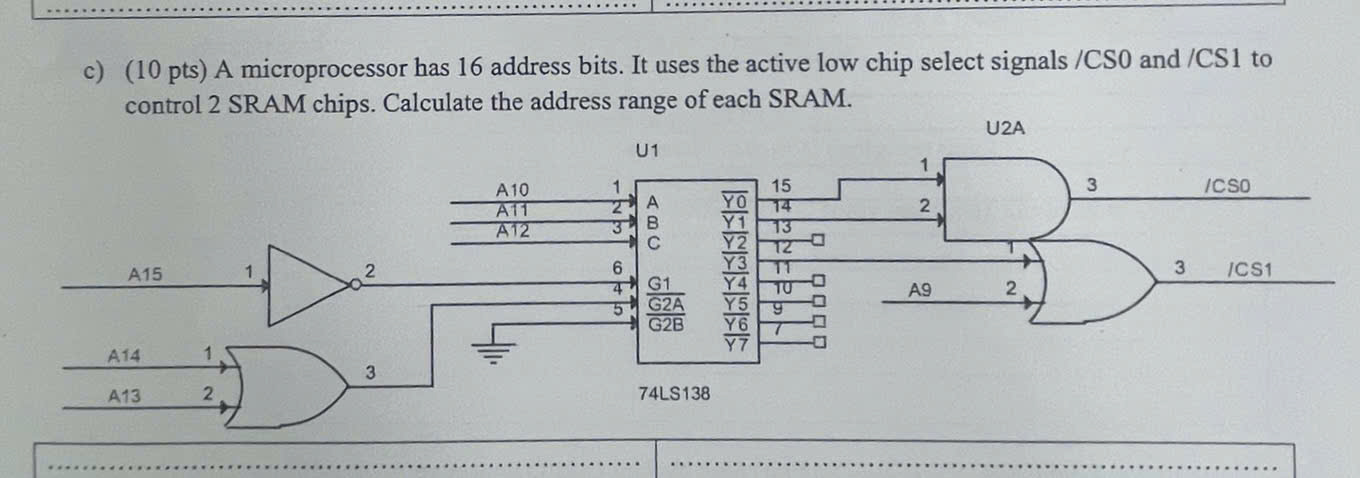 Solved c) (10 ﻿pts) ﻿A microprocessor has 16 ﻿address bits. | Chegg.com