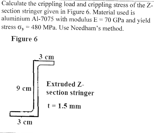 Solved Calculate the crippling load and crippling stress of | Chegg.com