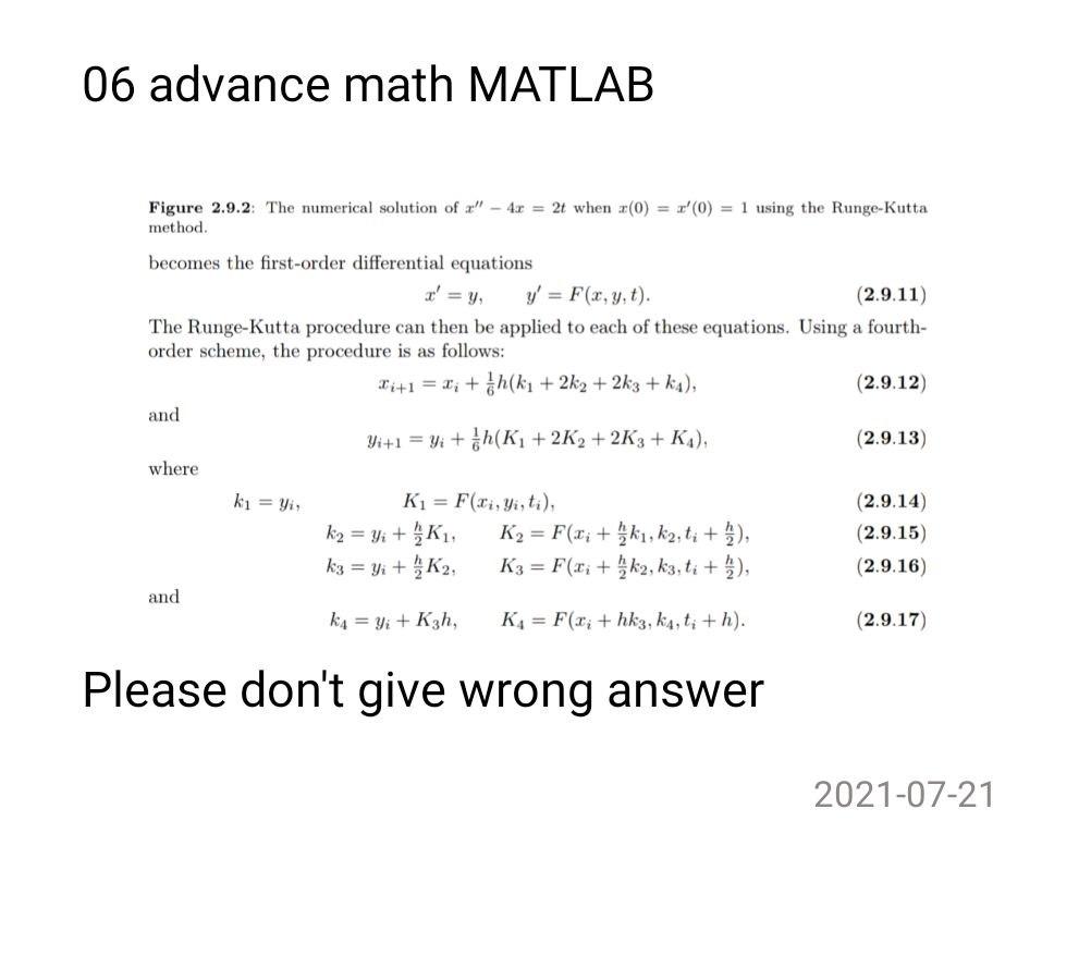 06 advance math MATLAB Figure 2.9.2: The numerical | Chegg.com