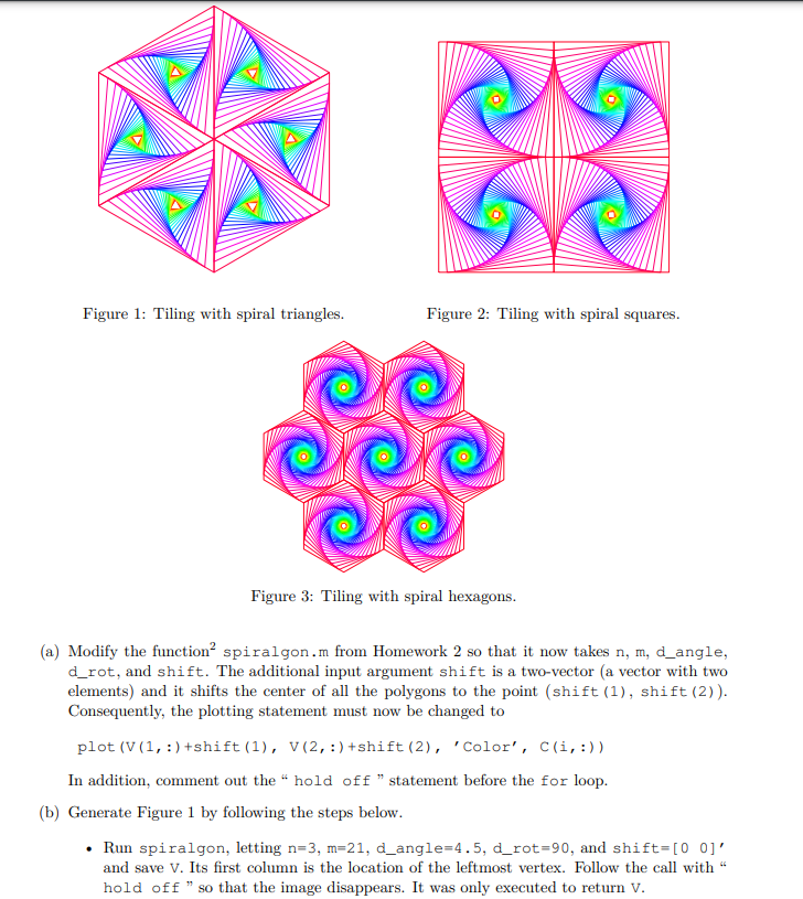 Solved Figure 1: Tiling with spiral triangles. Figure 2: | Chegg.com