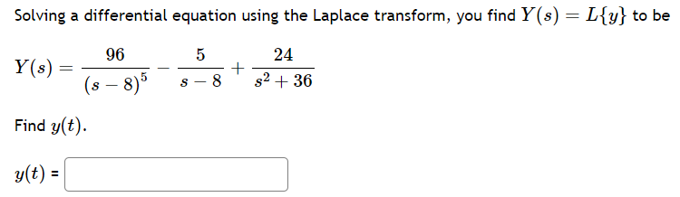 Solved Solving a differential equation using the Laplace | Chegg.com