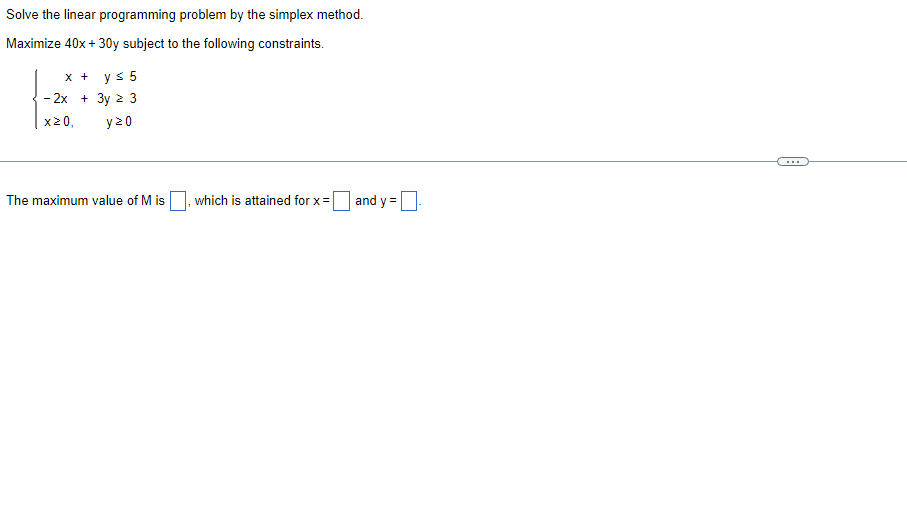 Solved Solve the linear programming problem by the simplex | Chegg.com
