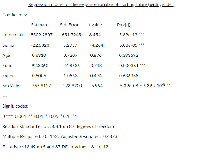 Solved Select all answers that apply for the two regression | Chegg.com