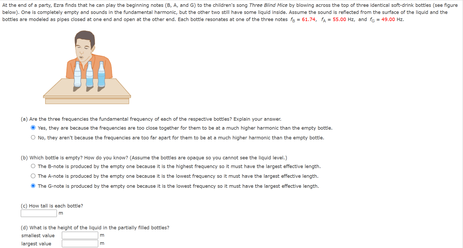 Solved At the end of a party, Ezra finds that he can play | Chegg.com