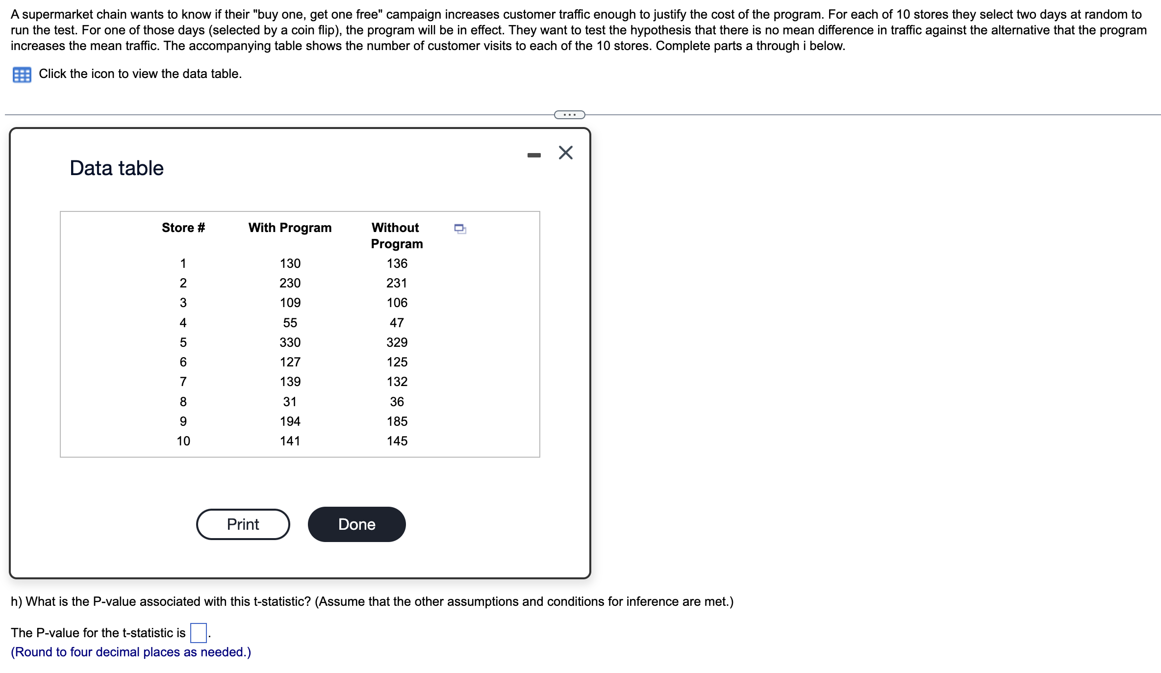Solved Please answer H (What is the P-value associated with | Chegg.com