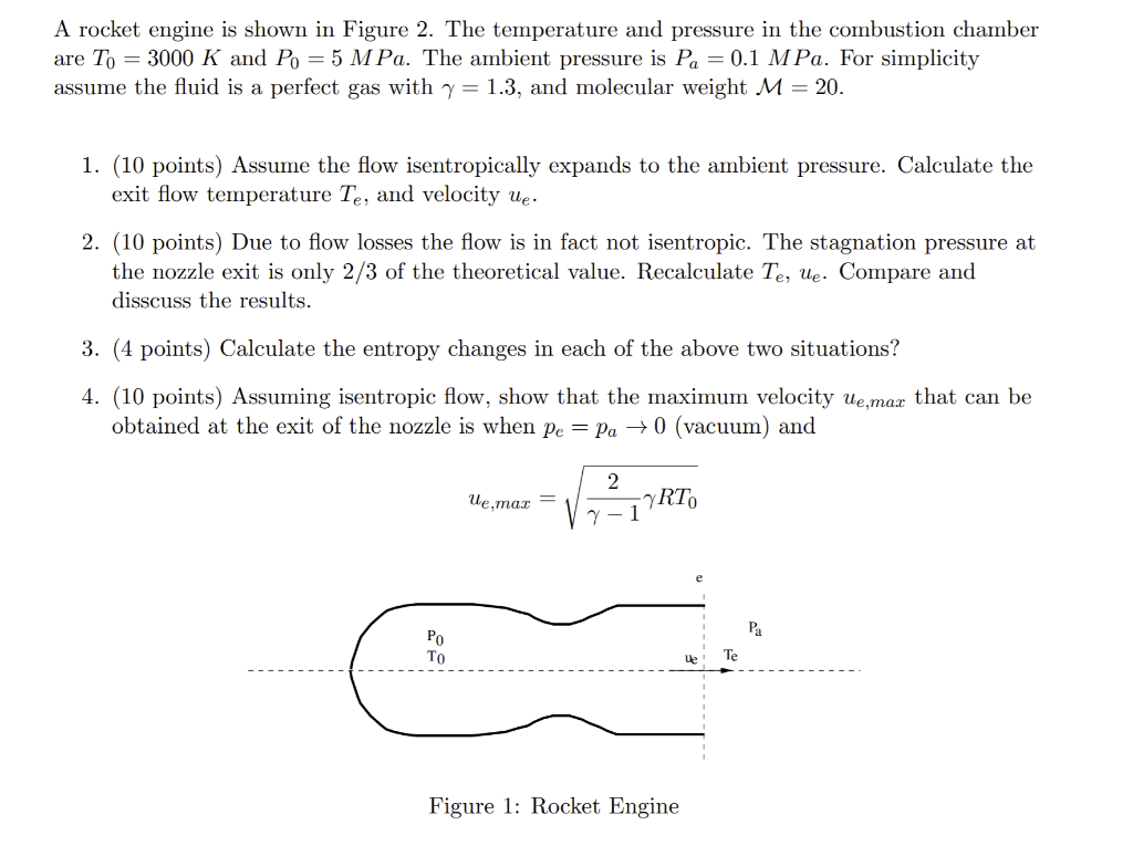 Solved A rocket engine is shown in Figure 2. The temperature | Chegg.com