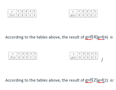 Solved 1 2 3 4 5 SX) 2 3 514 g(x) 3 521 According to the | Chegg.com