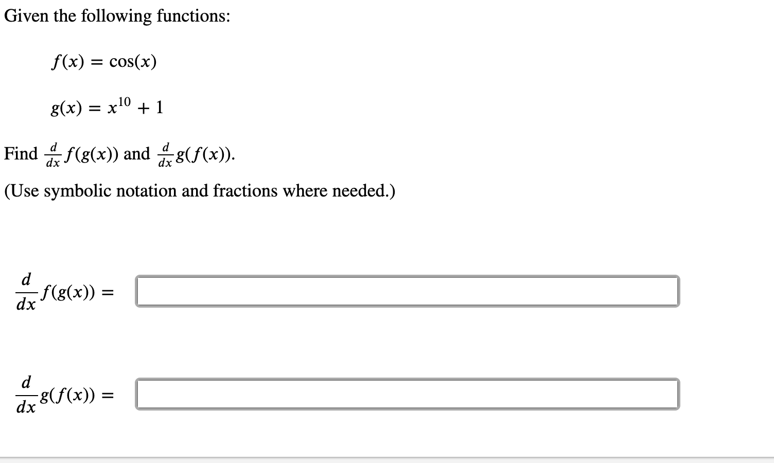 Solved Given the following functions: f(x) = cos(x) g(x) = | Chegg.com