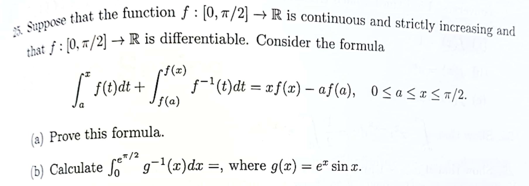 Solved (5. Suppose that the function f:[0,π/2]→R is | Chegg.com