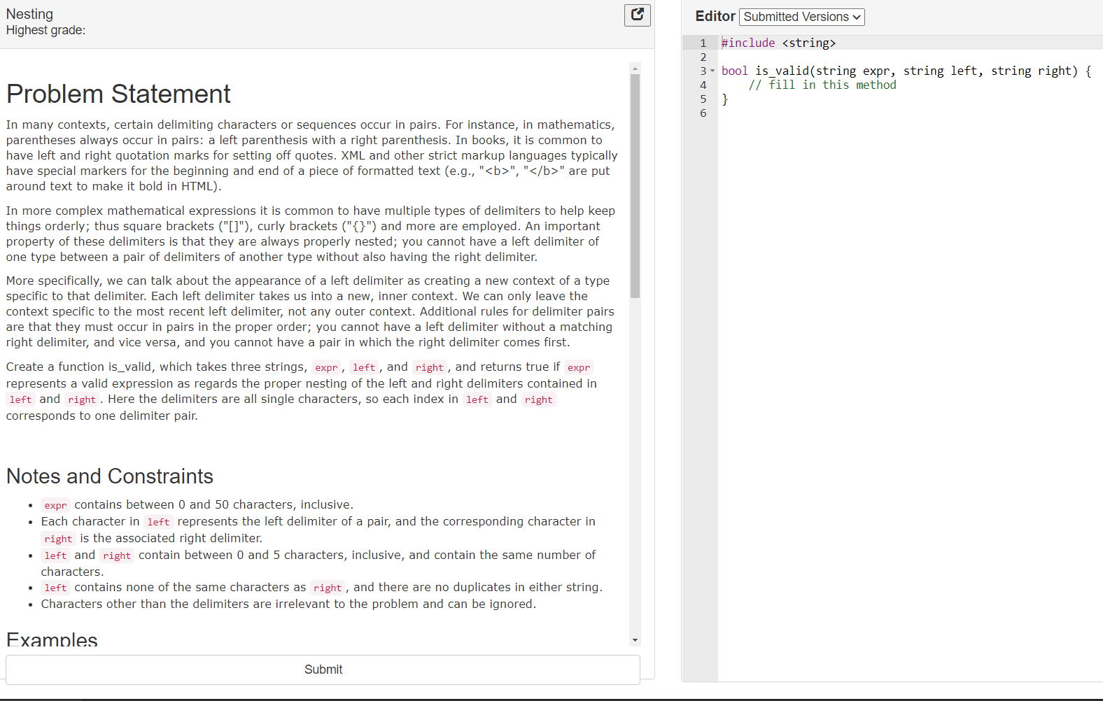 Solved Nesting C Problem We Are Only Expected To Turn In