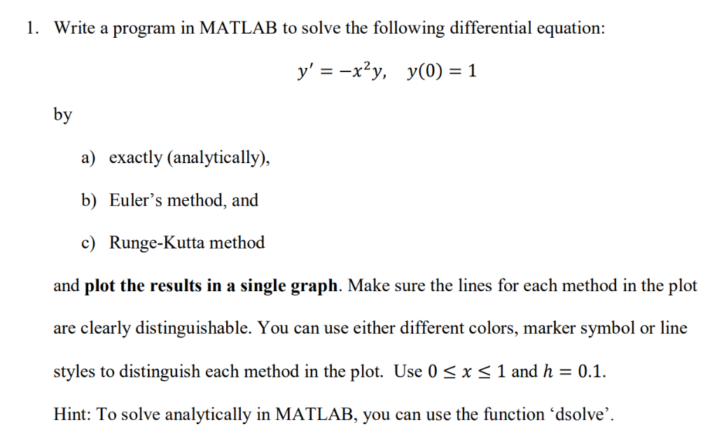 Solved Need Help Solving A Differential Equation By Coding