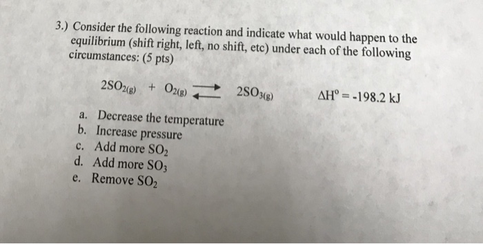 Solved 3.) Consider the following reaction and indicate what | Chegg.com
