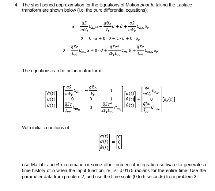 4. The short period approximation for the Equations | Chegg.com