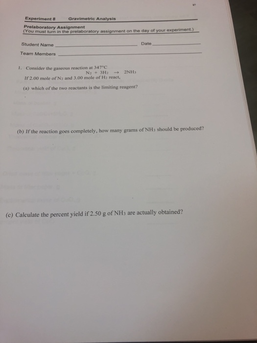 Solved Experiment 8 Prelaboratory Assignment You must turn | Chegg.com