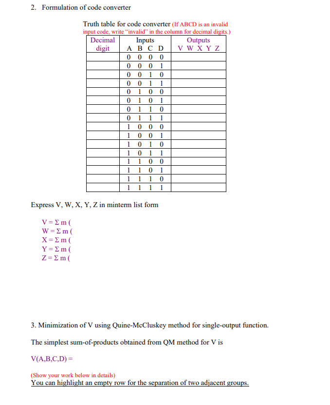 Solved Determination of prime implicants. (Only decimal | Chegg.com