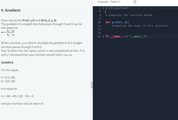Solved 9. Gradient Given two points P=(x1,y1) and | Chegg.com