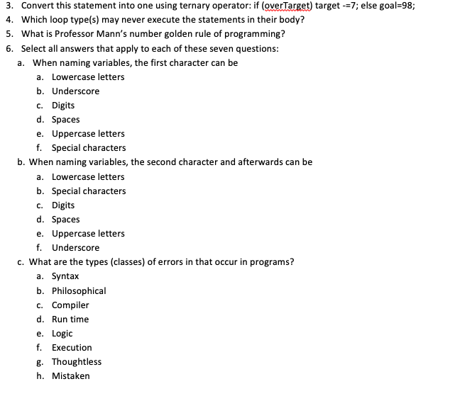 Solved 3. Convert this statement into one using ternary | Chegg.com