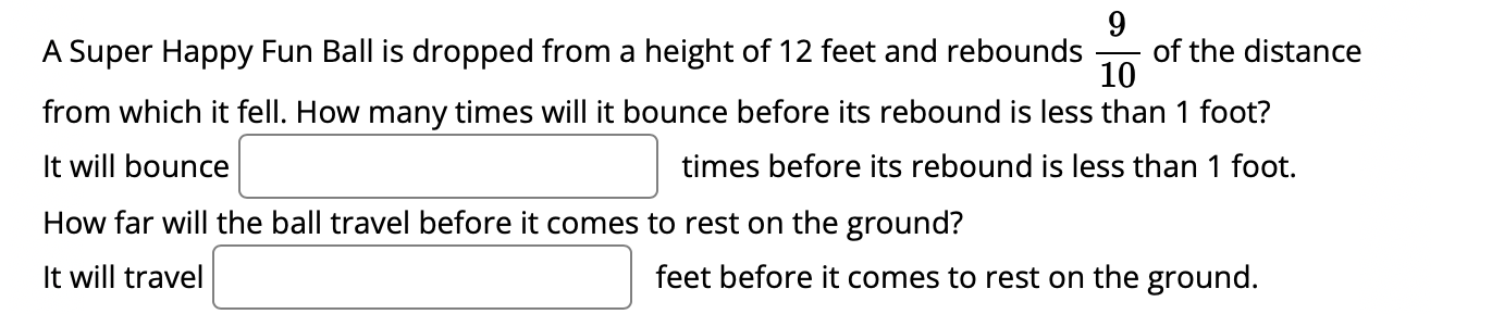 Solved A Super Happy Fun Ball is dropped from a height of 12 | Chegg.com