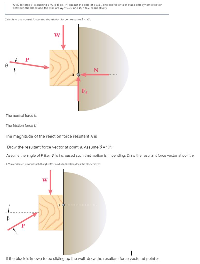 Solved 1. Calculate the normal force and the friction | Chegg.com