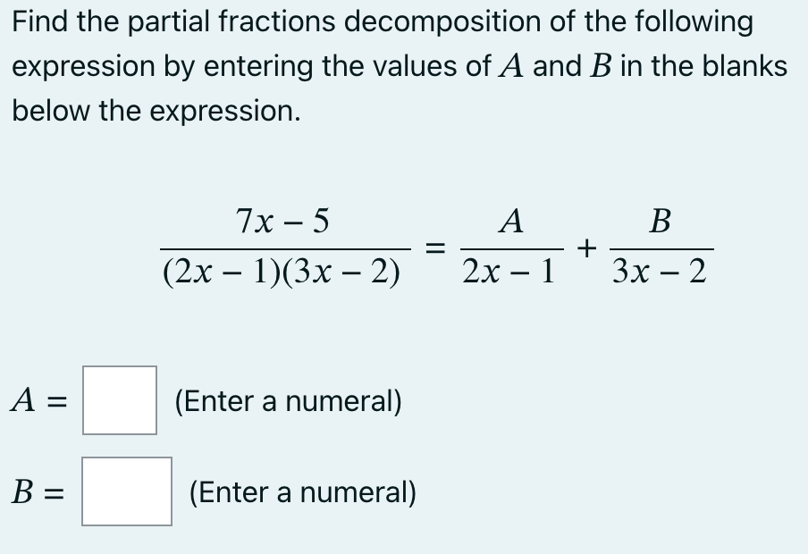 Solved Find the partial fractions decomposition of the | Chegg.com