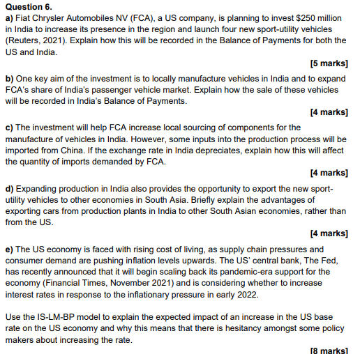 Solved Question 6. a) Fiat Chrysler Automobiles NV (FCA), a | Chegg.com Solved Question 6. a) Fiat Chrysler Automobiles NV (FCA), a | Chegg.com