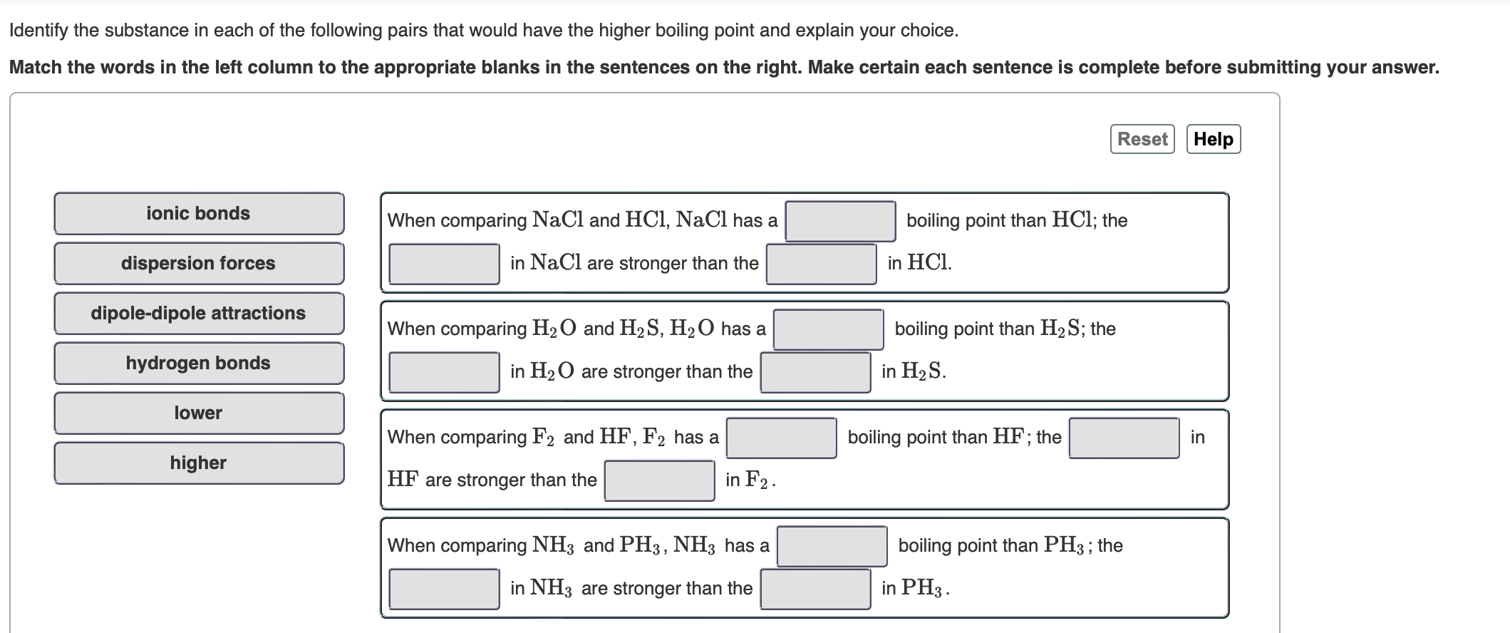 Solved dentify the substance in each of the following pairs | Chegg.com
