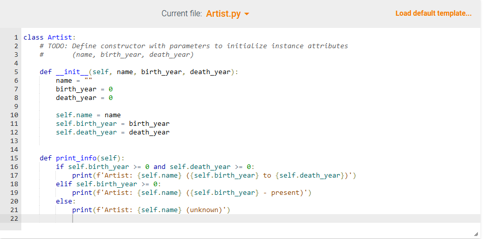 Solved 10.8 LAB: Artwork label (modules) Define the Artist | Chegg.com