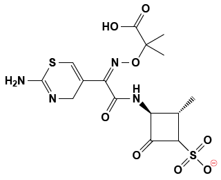 Solved In the structure of the antibiotic Aztreonam, shown | Chegg.com