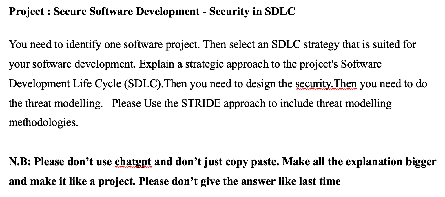 Solved Project Secure Software Development Security In