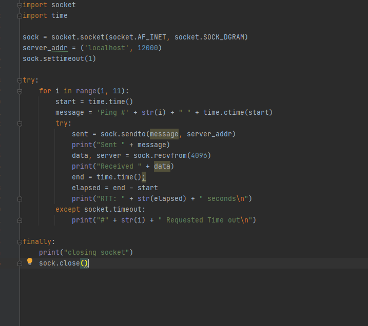 Solved import socket import time sock = socket.socket | Chegg.com