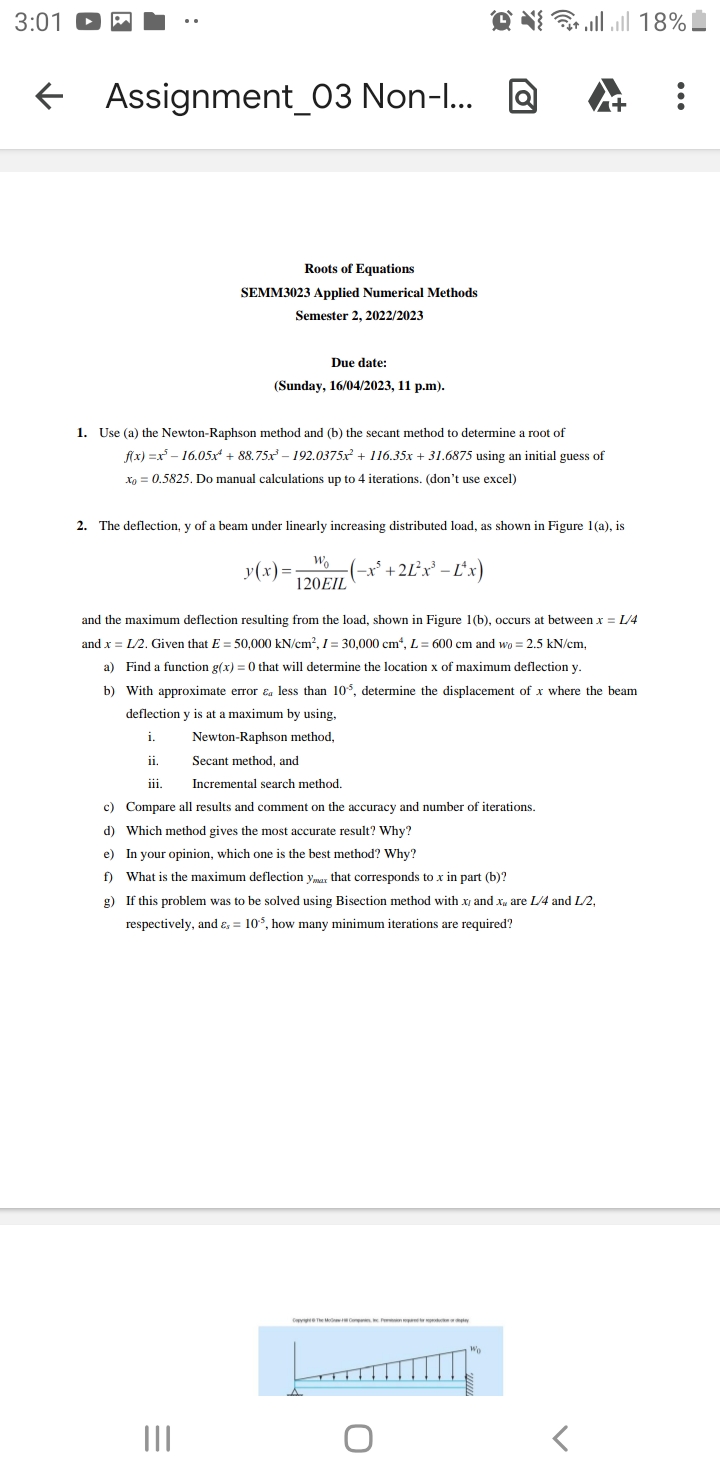 Roots of Equations SEMM3023 Applied Numerical Methods | Chegg.com