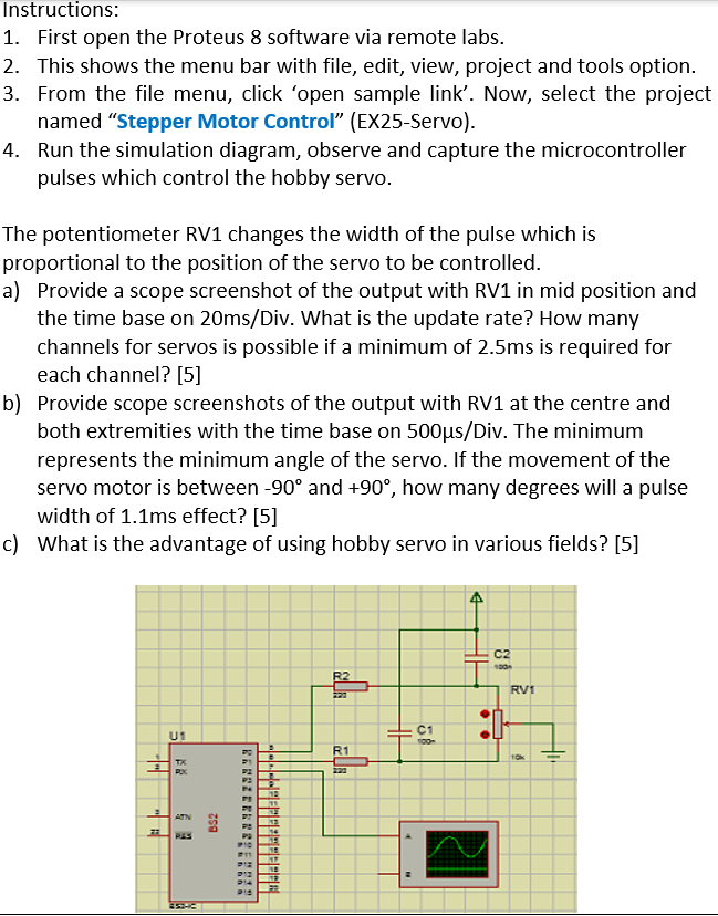 Solved 1. First open the Proteus 8 software via remote labs. | Chegg.com