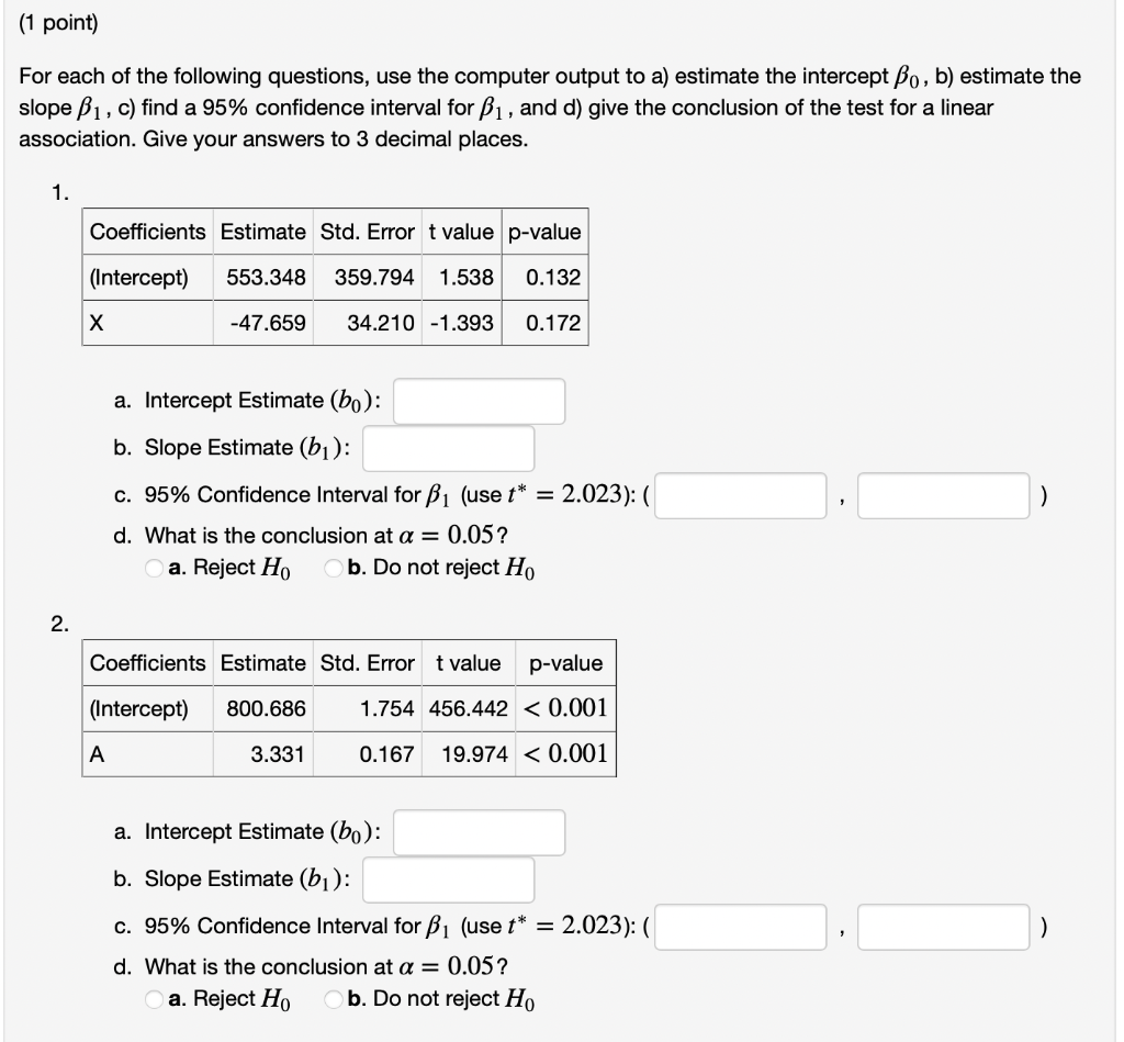 Solved For each of the following questions, use the computer | Chegg.com