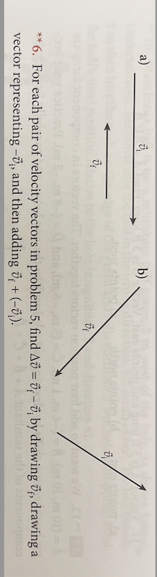 Solved 6. For each pair of velocity vectors in problem 5 , | Chegg.com